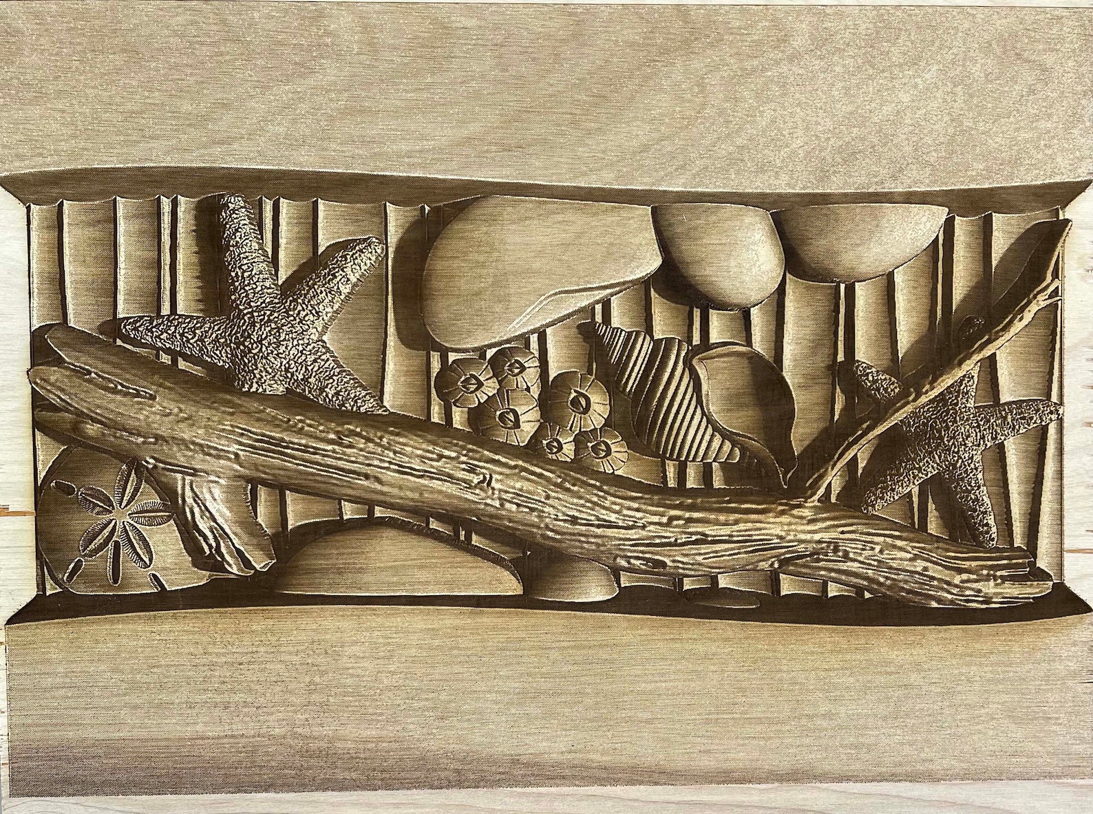 Digital Engraving Under the Sea 3D Illusion File for Wood - Etsy