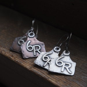 Cow Tag Earrings - Custom Cattle Brand Charms - Rancher Jewelry - KEB ...