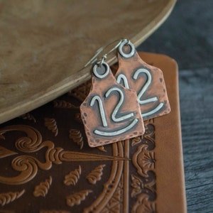 Cow Tag Earrings - Custom Cattle Brand Charms - Rancher Jewelry - KEB ...