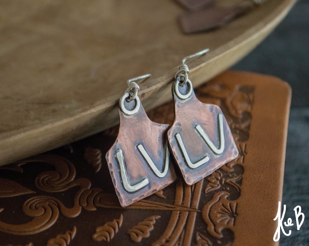 Cow Tag Earrings Custom Cattle Brand Charms Rancher - Etsy