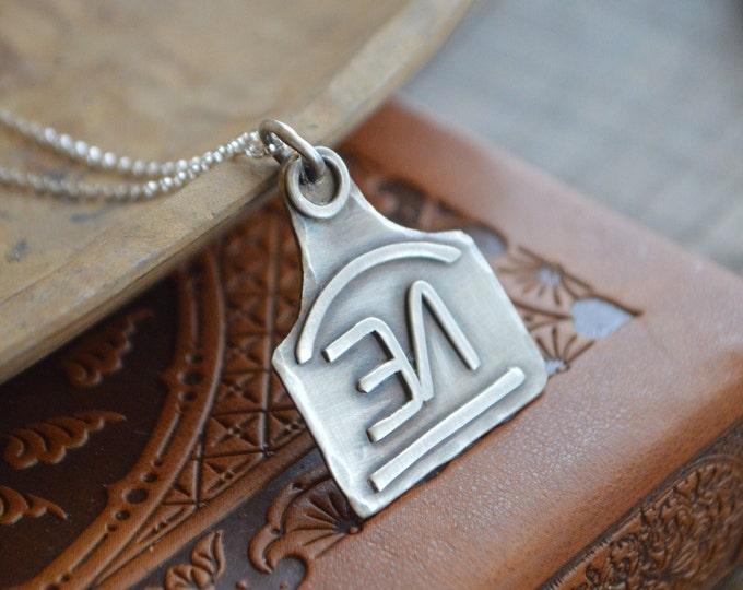 Sterling Silver Cow Tag Custom Cattle Brand Necklace for Her Western ...