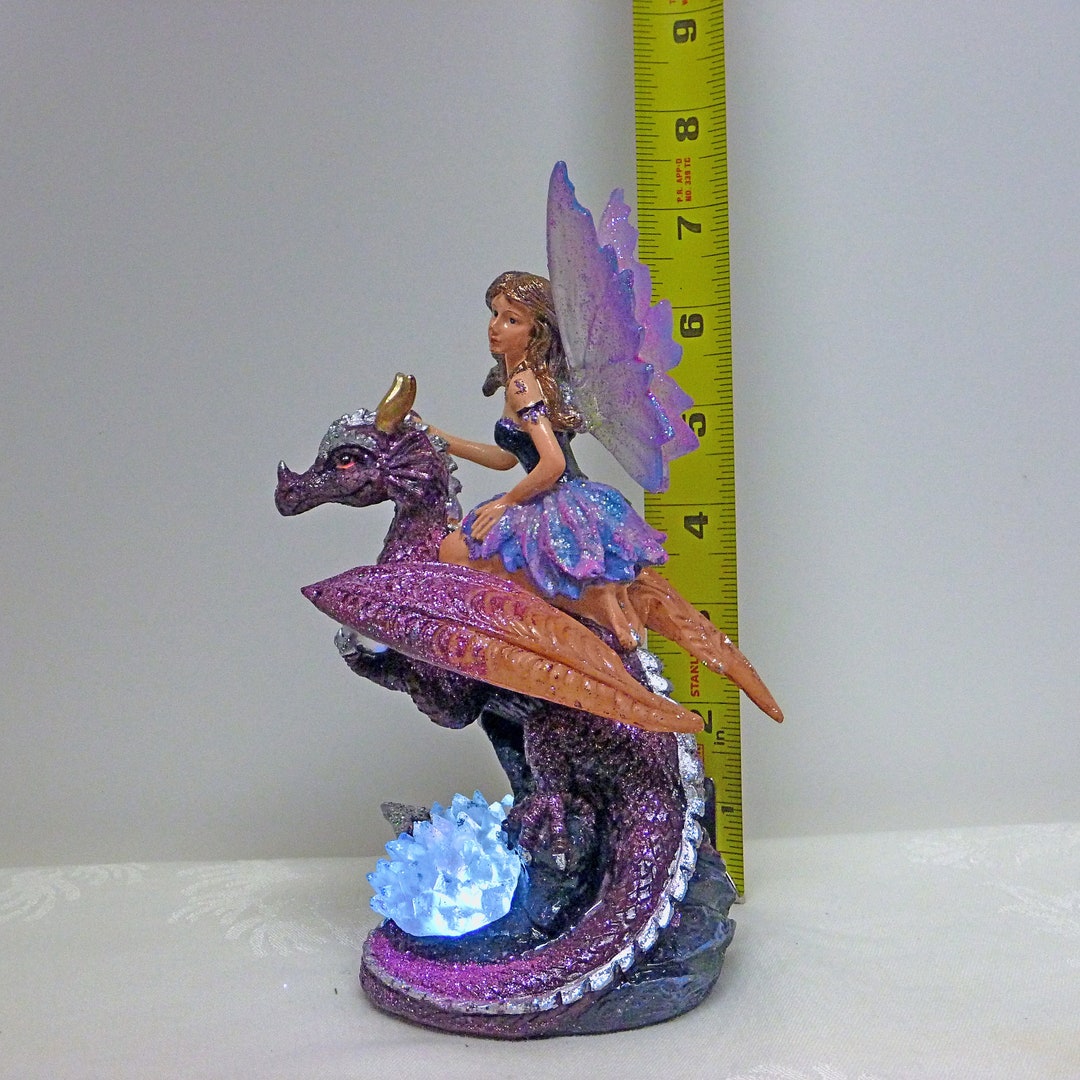 Dragon Fairy Figurine LED Light BATTERIES & Dragon Charm INCLUDED Fairy ...