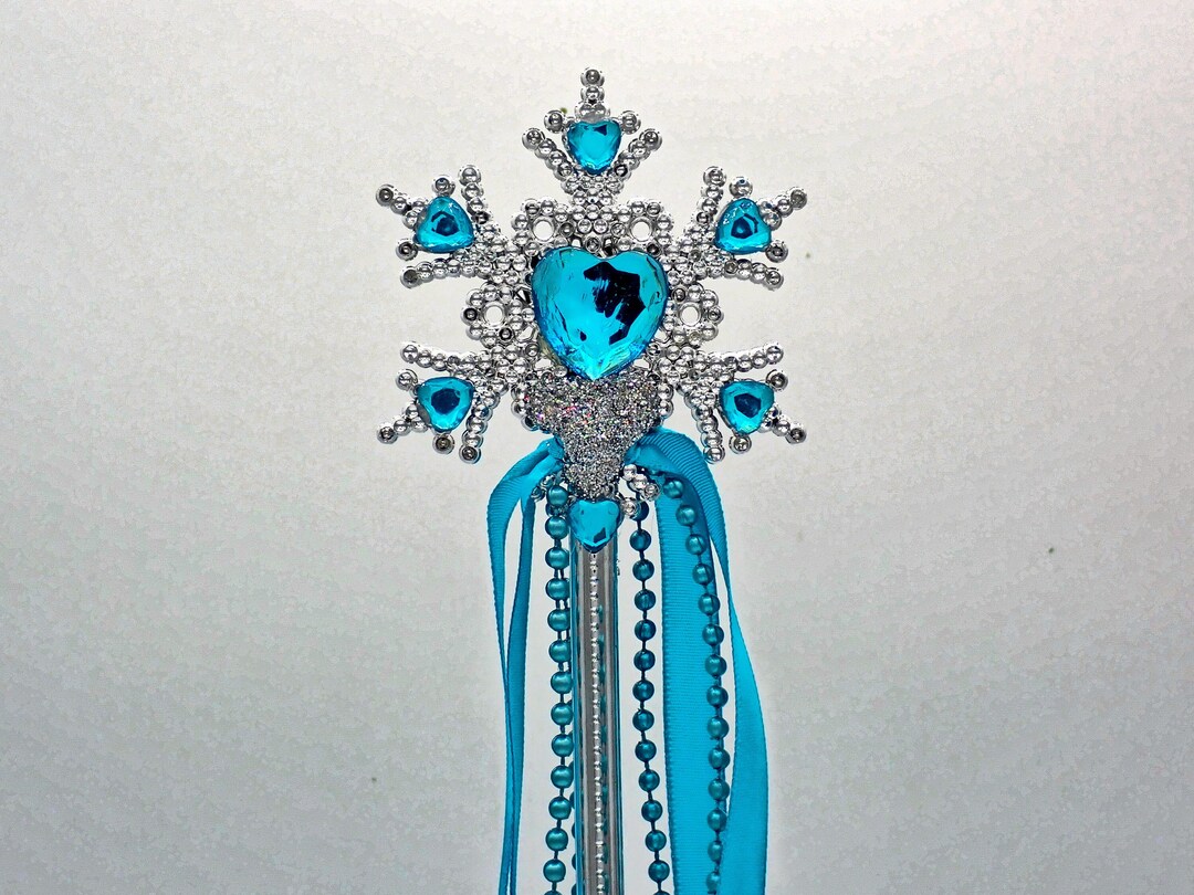 ELSA WAND & Wand Holder Option Magical Wand Beaded With Hearts Frozen ...