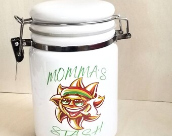 Custom Weed Stash Jar Cannabis Jar Weed Storage 14 oz size Jars ...