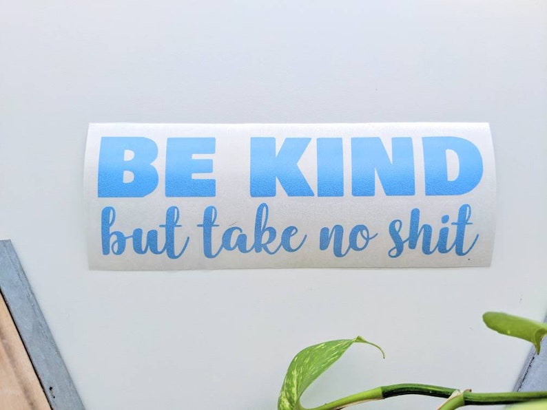 Pick Size/color: BE KIND but Take No Shit Vinyl Decal Sticker - Etsy