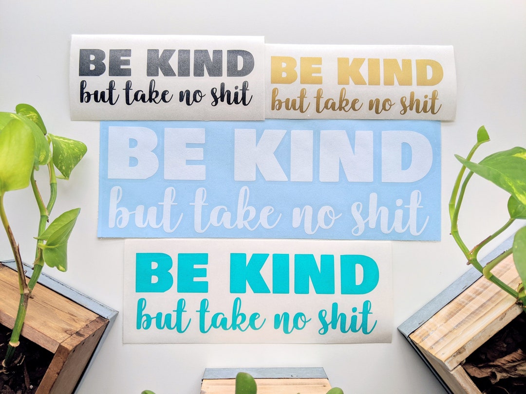 Pick Size/color: BE KIND but Take No Shit Vinyl Decal Sticker - Etsy