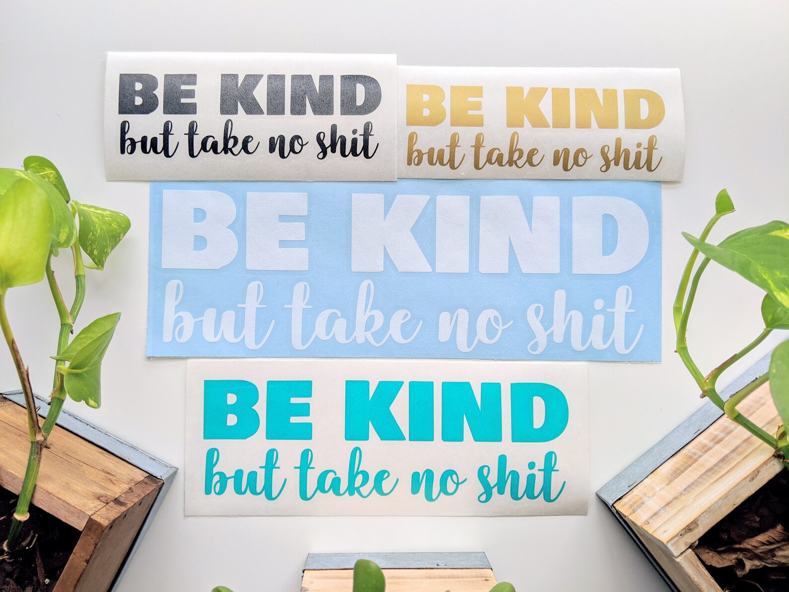 Pick Size/color: BE KIND but Take No Shit Vinyl Decal Sticker - Etsy