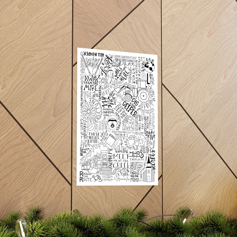 Billy Strings Songs Poster - 12"x18" Poster - Line Drawings of Original ...