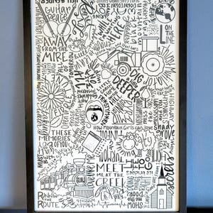 Billy Strings Songs Poster - 12"x18" Poster - Line Drawings of Original ...