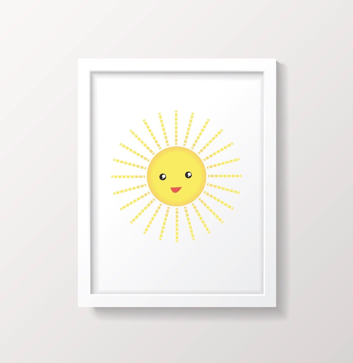 Happy Sun Art Print, Sunshine Smile, Downloadable Wall Art, Printable ...