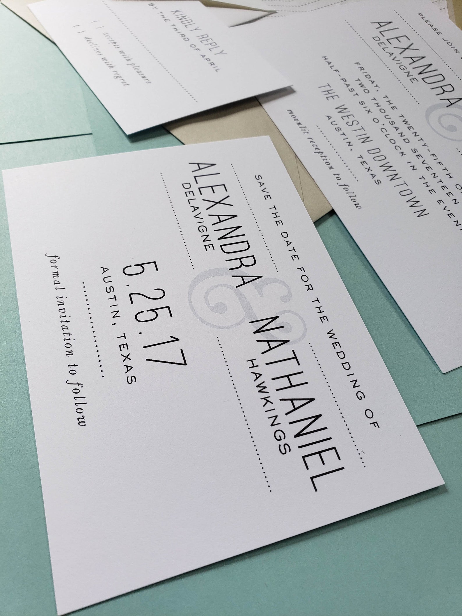 Modern Chic Wedding Invitation Sample Set - Etsy