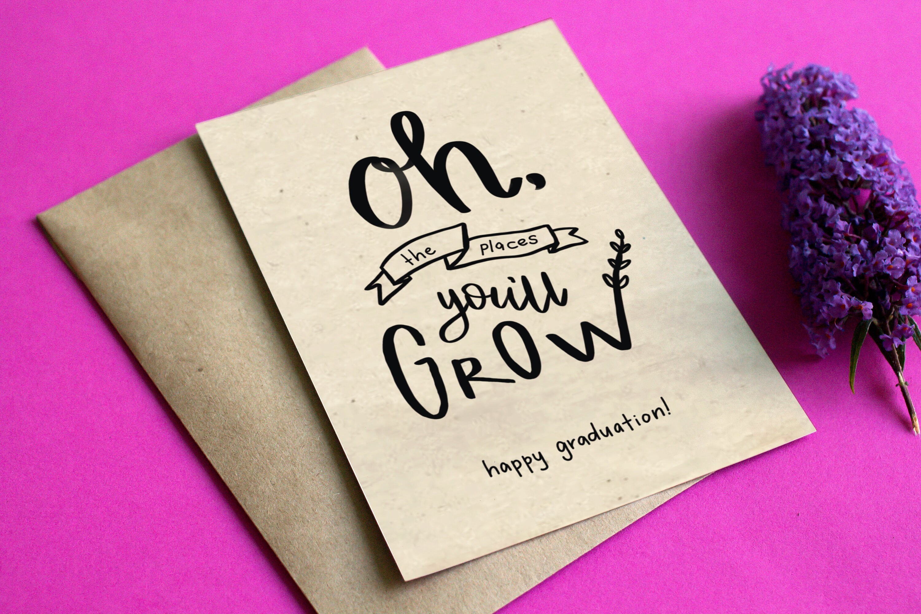 PLANTABLE Seed Paper Card the Places You'll Grow graduation - Etsy