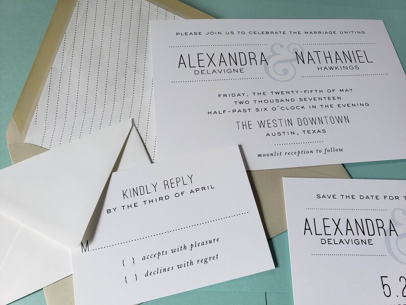 Modern Chic Wedding Invitation Sample Set - Etsy