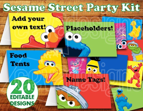 Printable Sesame Street Birthday Food Label / Sesame Street | Etsy