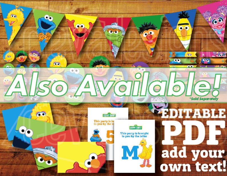 Printable Sesame Street Birthday Food Label / Sesame Street | Etsy