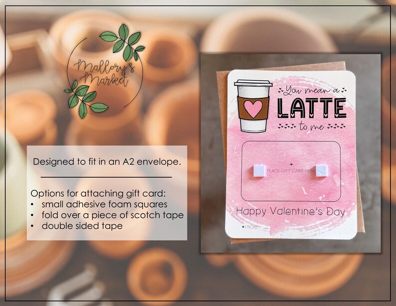 Printable Coffee Shop Gift Card Holder | Valentine PDF | Coworker ...