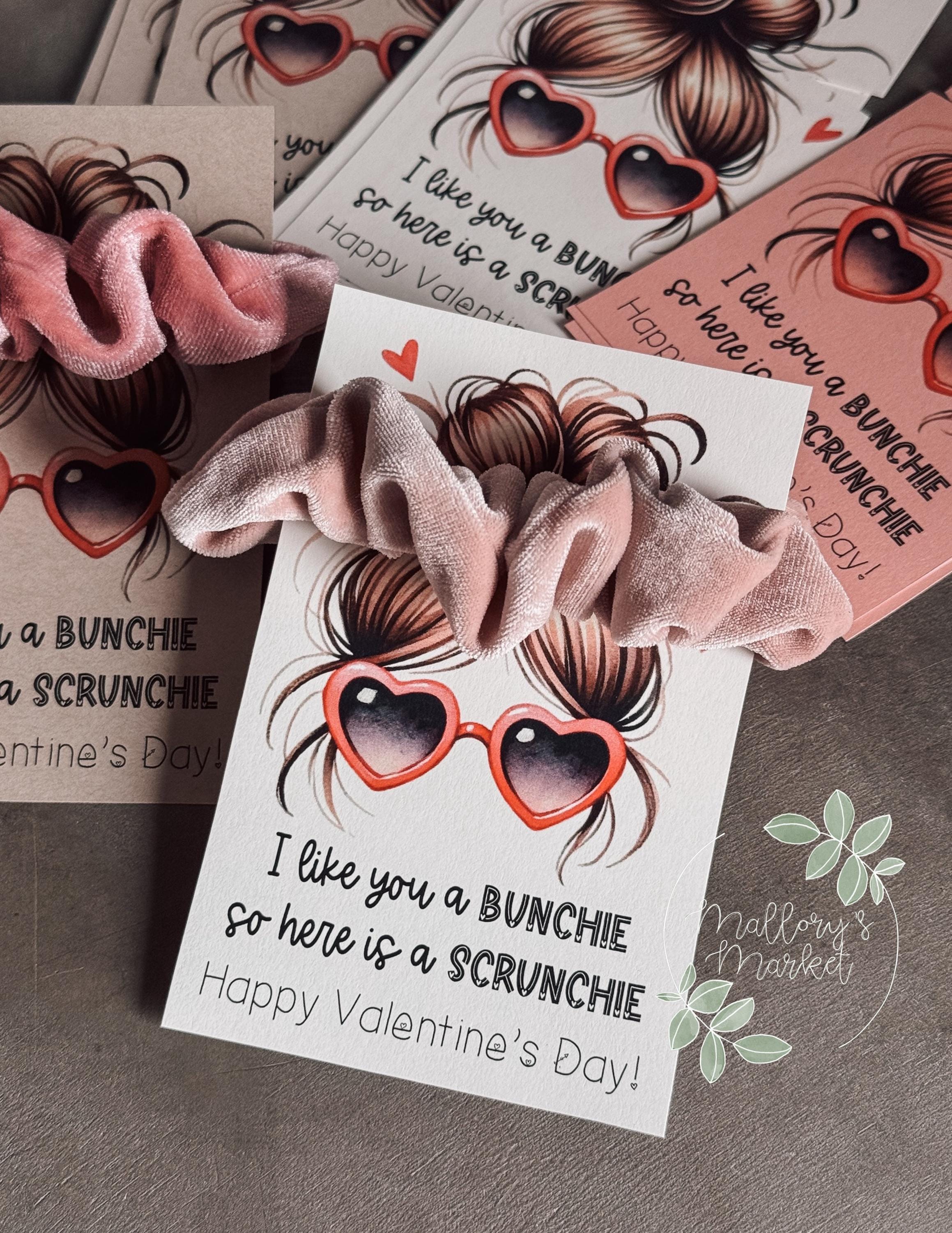 Printable Scrunchie Valentines | DIY Valentine Gift (PDF) | Galentine's ...