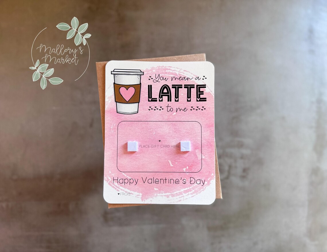 Printable Coffee Shop Gift Card Holder | Valentine PDF | Coworker ...