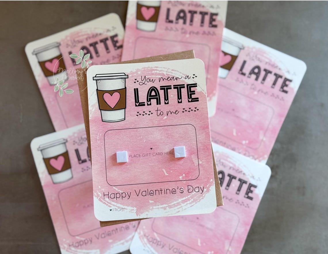 Printable Coffee Shop Gift Card Holder | Valentine PDF | Coworker ...
