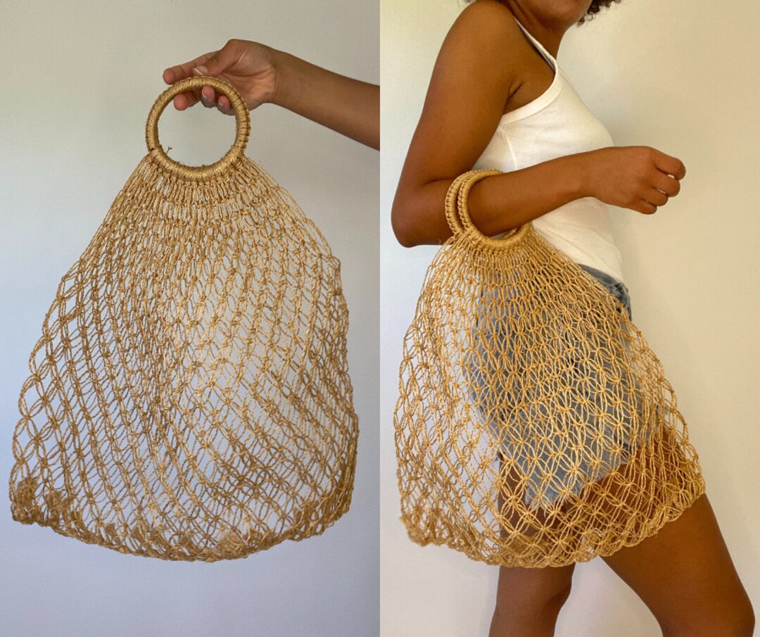 70s Woven Tote With Top Handle. 1970s Straw Bag. Picnic. Beach. Purse ...