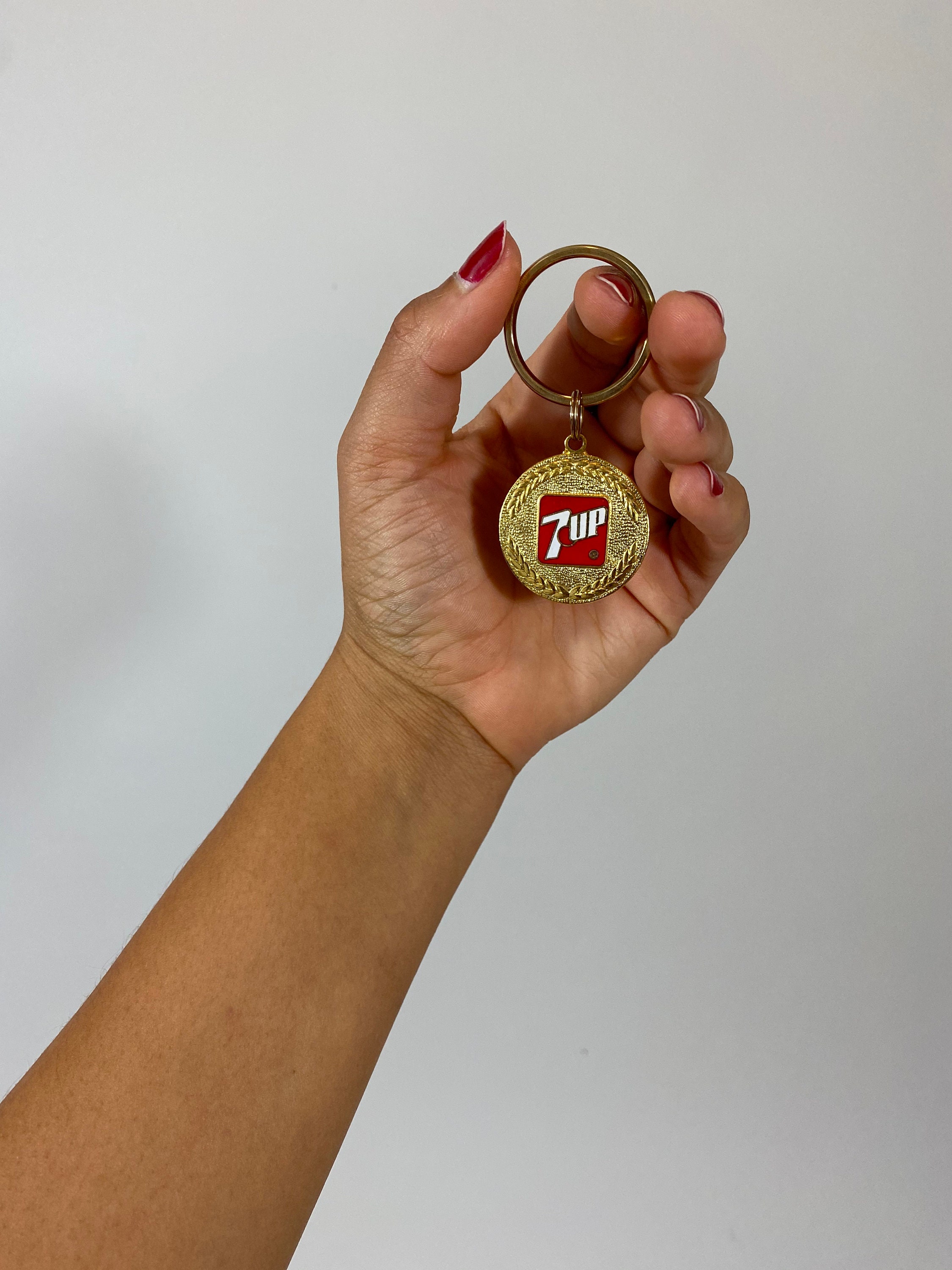 Vintage 7 Up Keychain. Gold 7Up Key Ring. Go for the Gold. | Etsy