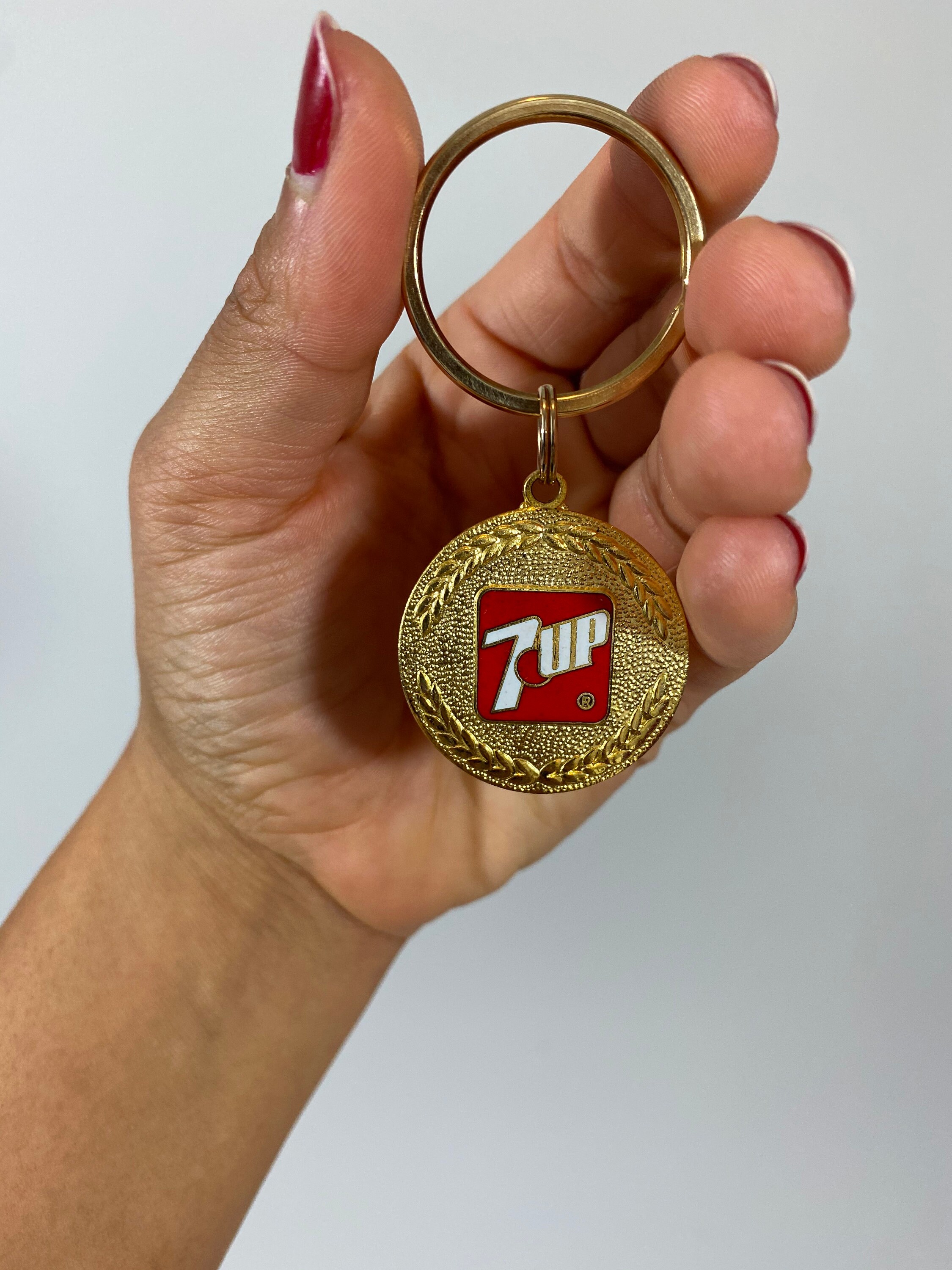 Vintage 7 Up Keychain. Gold 7Up Key Ring. Go for the Gold. | Etsy