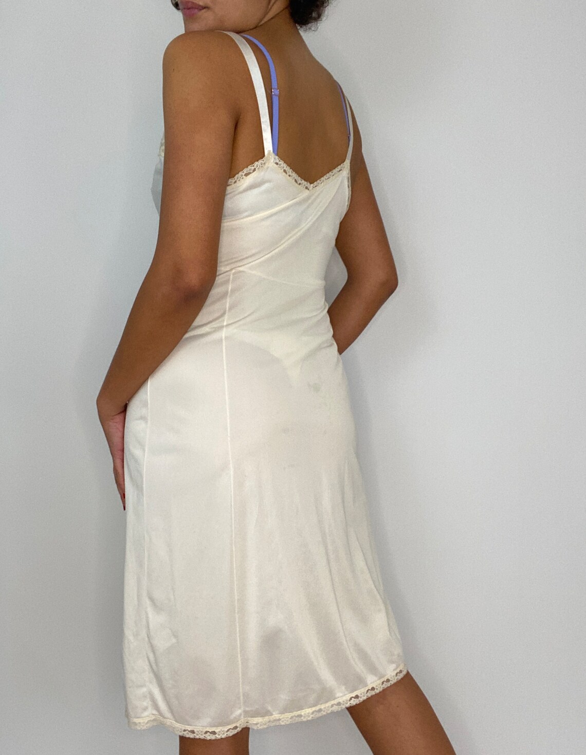 Vintage Nude Slip Dress. Cream Beige Tan Slip. Medium. Lace. - Etsy
