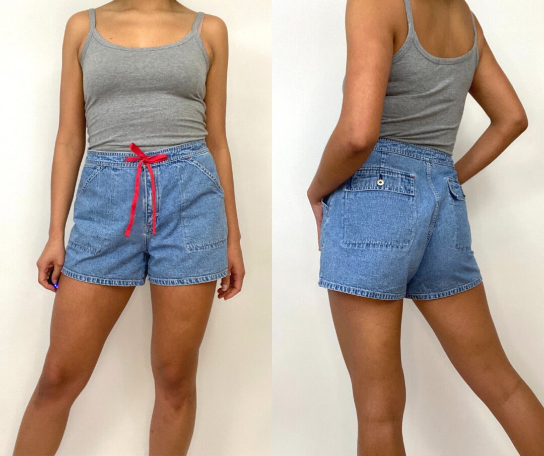 90s High Rise Denim Shorts. 1990s Medium Wash Jean Shorts. Medium ...