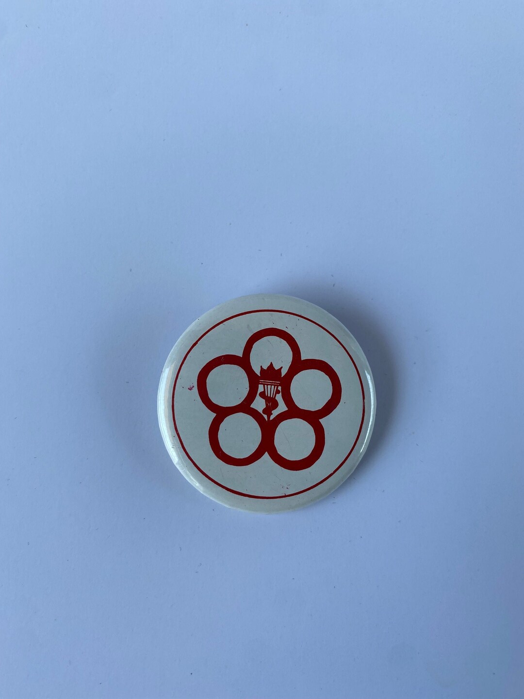 Vintage Olympics Logo Pin. Button. Red. White. - Etsy