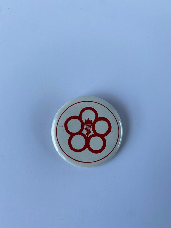 Vintage Olympics Logo Pin. Button. Red. White. - Etsy