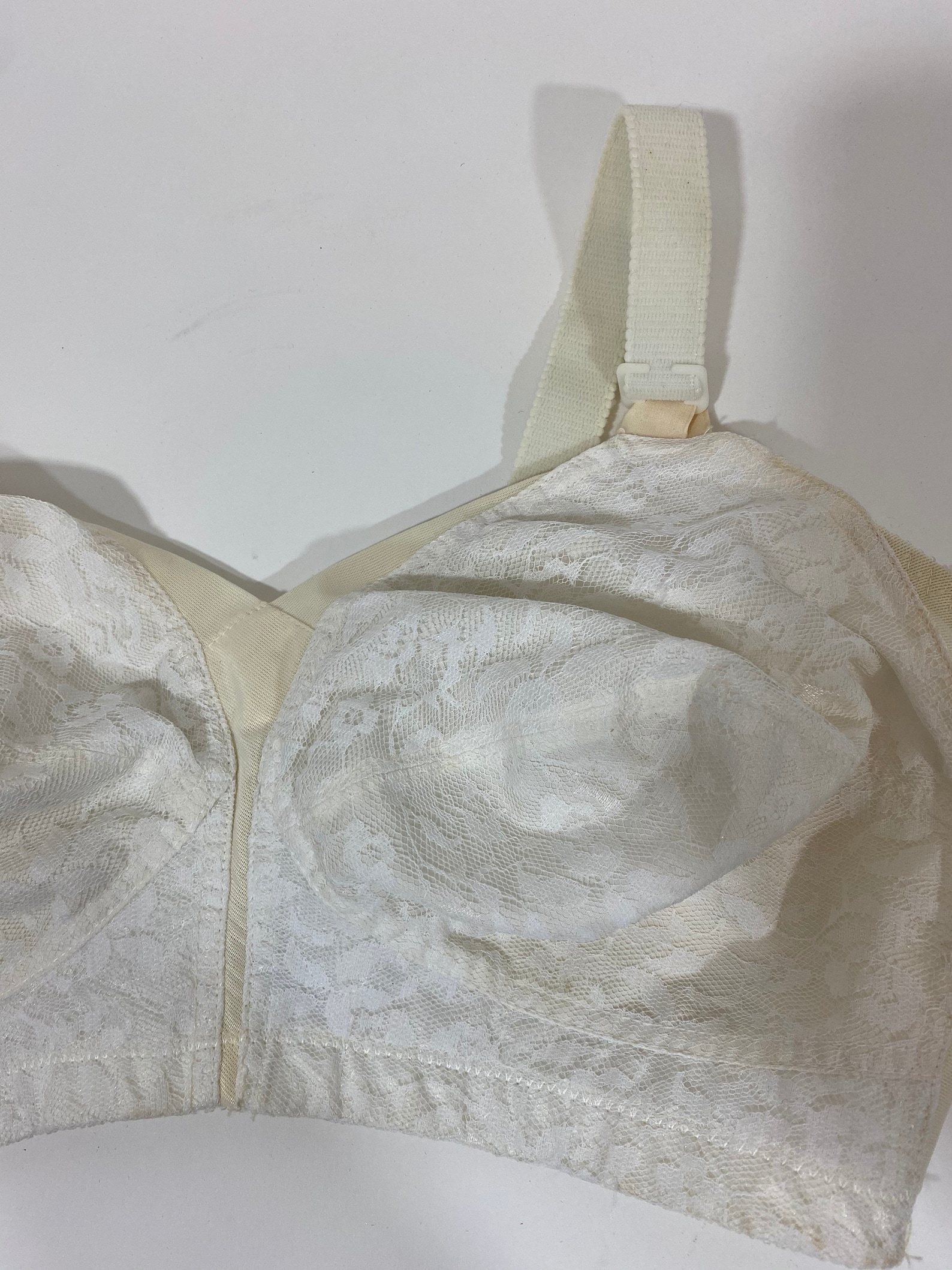 70s Lace Bra. 1970s White Floral Bra. Burlesque. Size 38 D. | Etsy