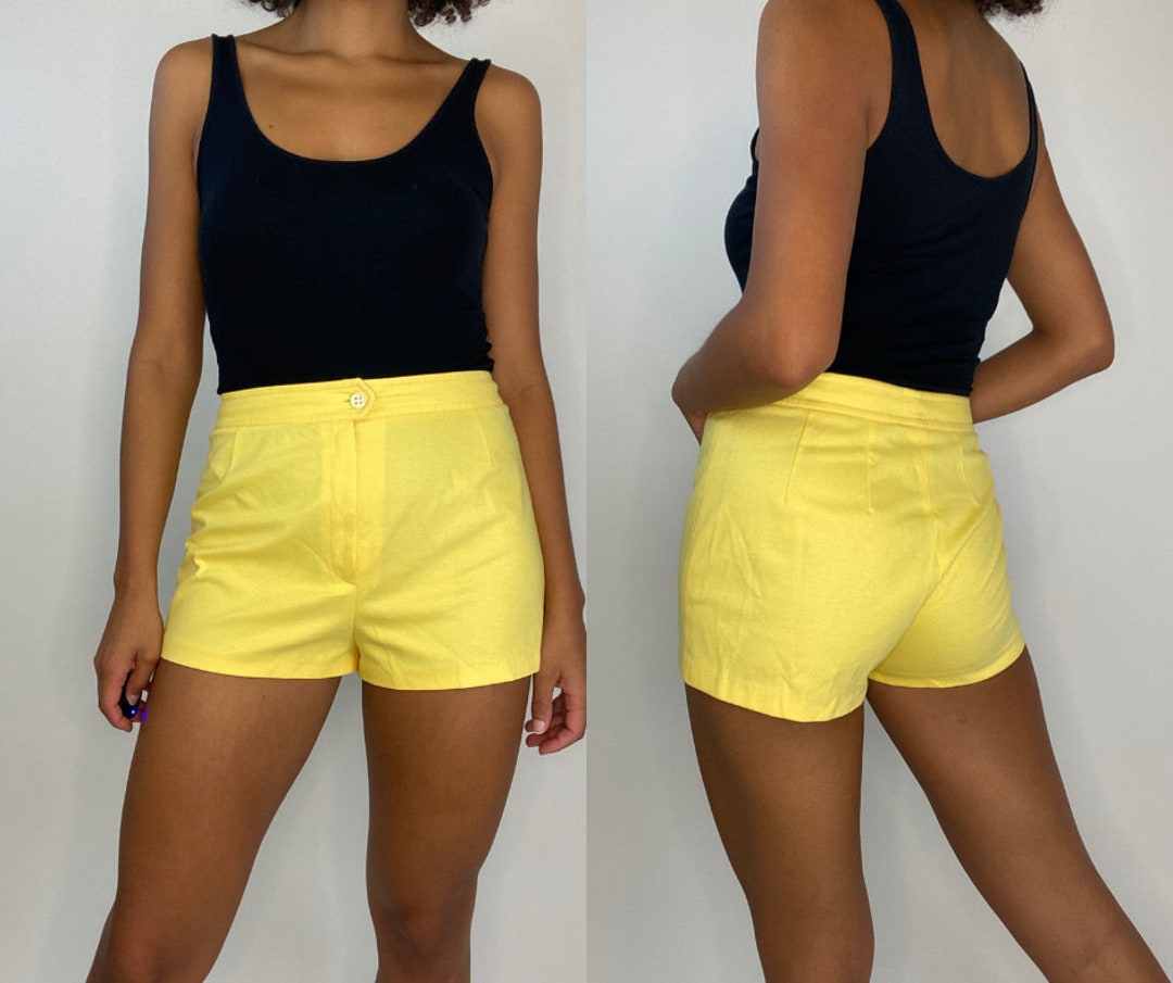 60s Yellow Shorts. 1960's High Waist Shorts. Bootie Shorts. Short ...
