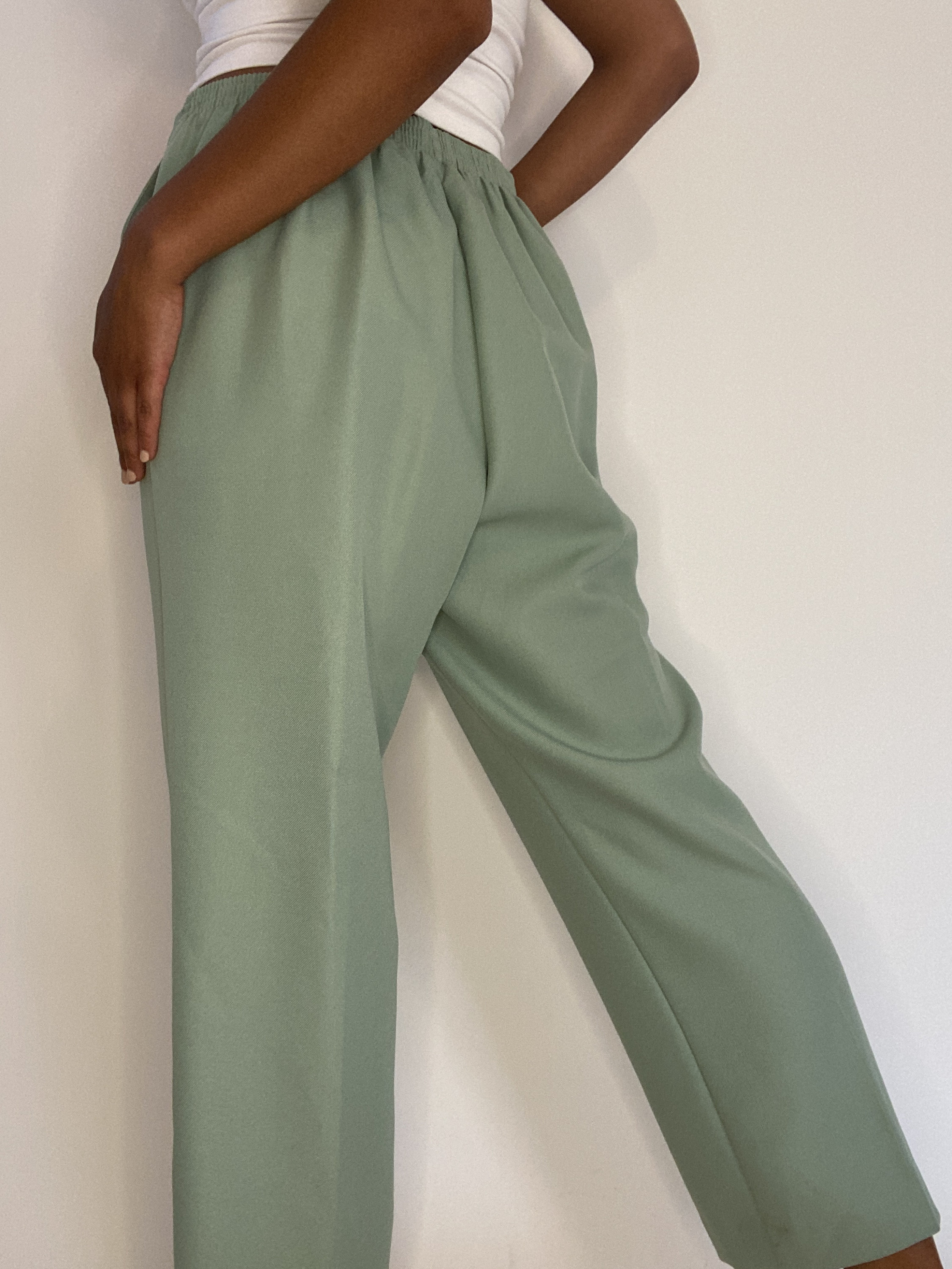 Vintage Sea Foam Green High Waist Pants. Pastel Women's Trousers. Large ...