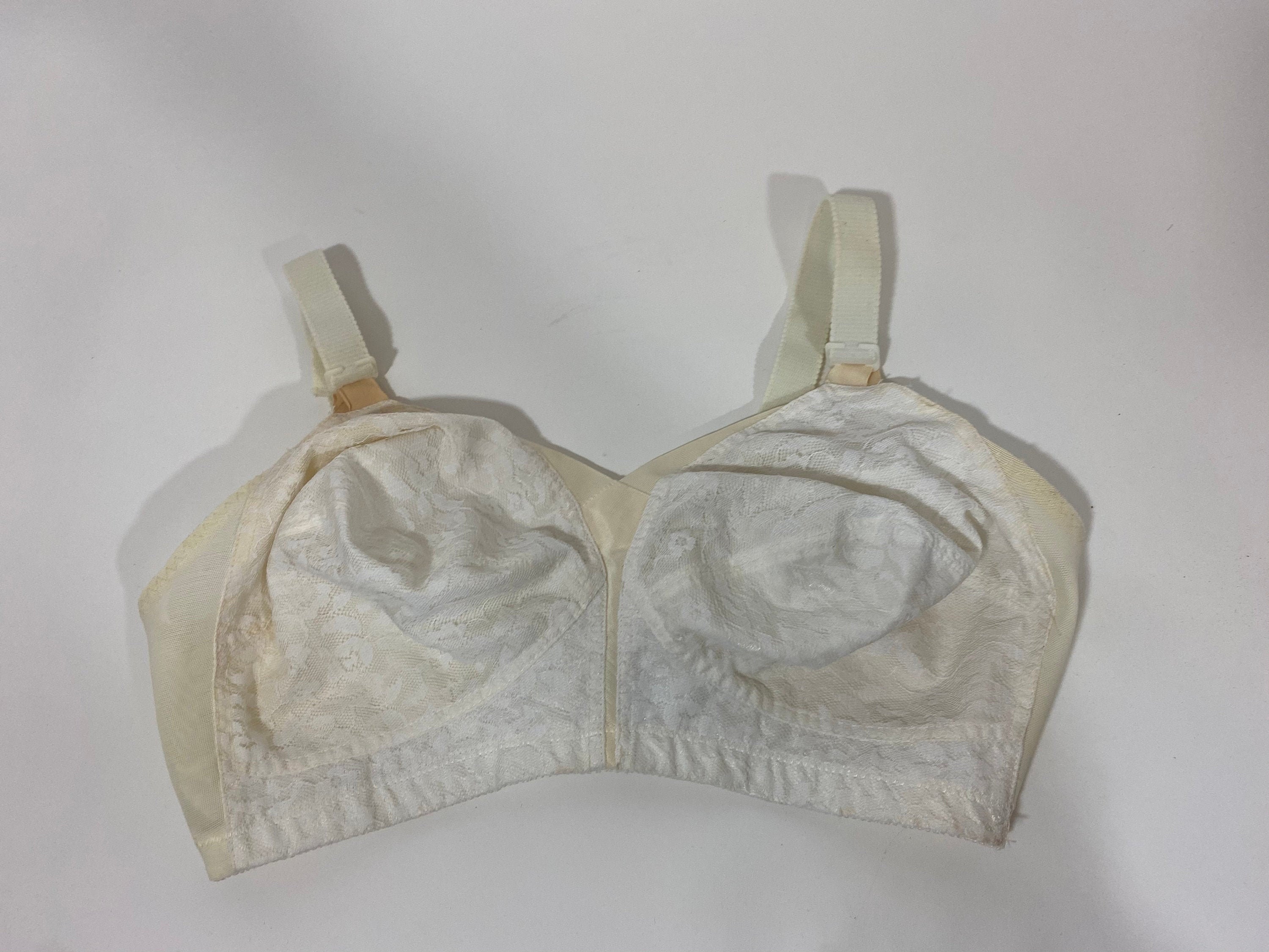 70s Lace Bra. 1970s White Floral Bra. Burlesque. Size 38 D. | Etsy