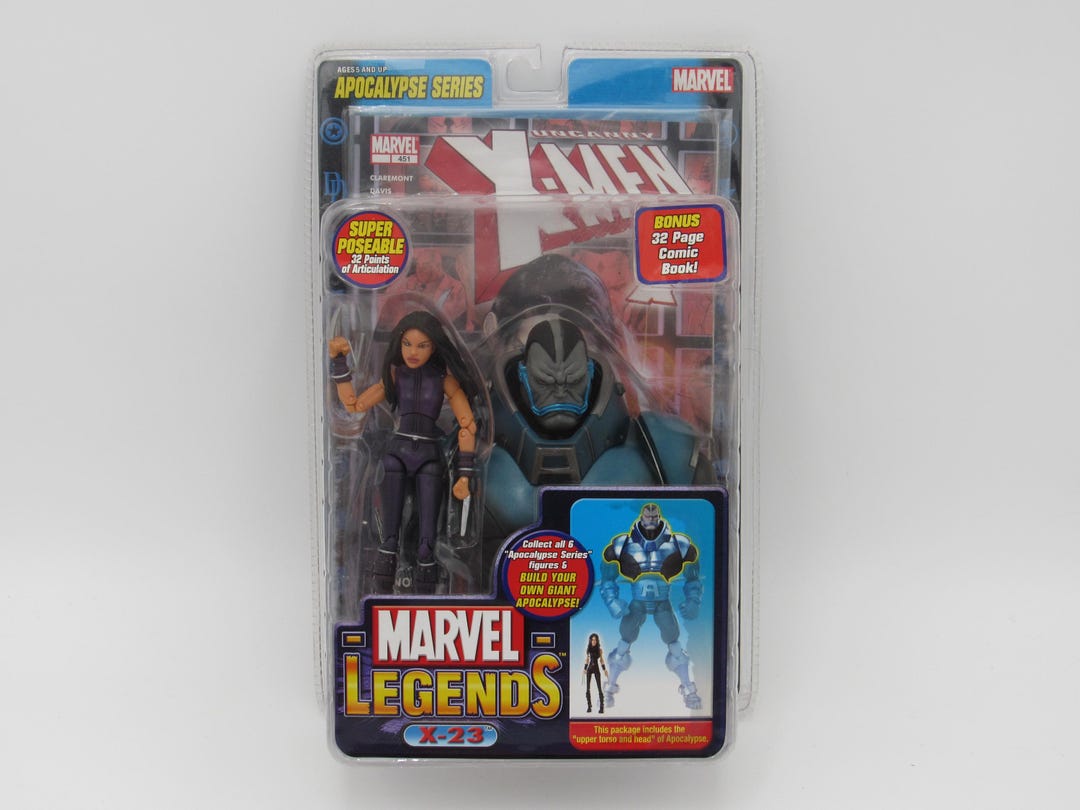Marvel Legends X-23 Purple Apocalypse Series Action Figure W/ Comic BAF ...