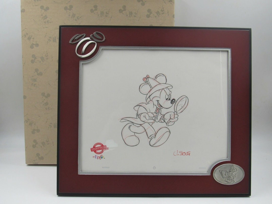 Framed Mickey Mouse as Sleuth Sketch Jerry Stout Signed Mystery ...