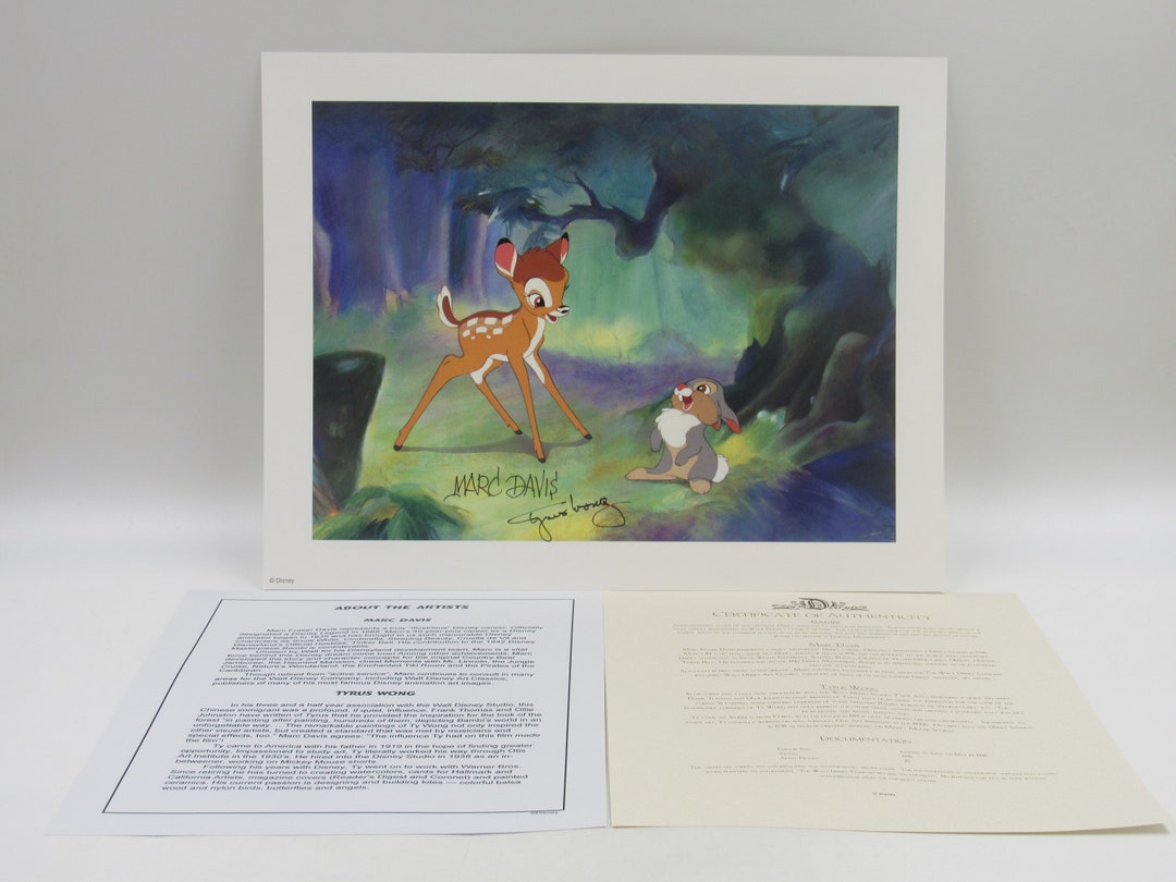 Disney Bambi Marc Davis & Tyrus Wong Signed Limited Edition Lithograph ...