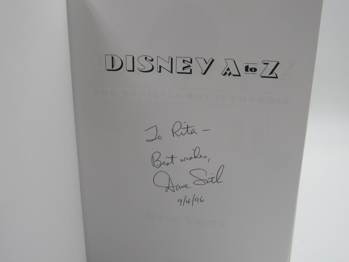 Disney A to Z the Official Disney Encyclopedia by Dave Smith - SIGNED ...