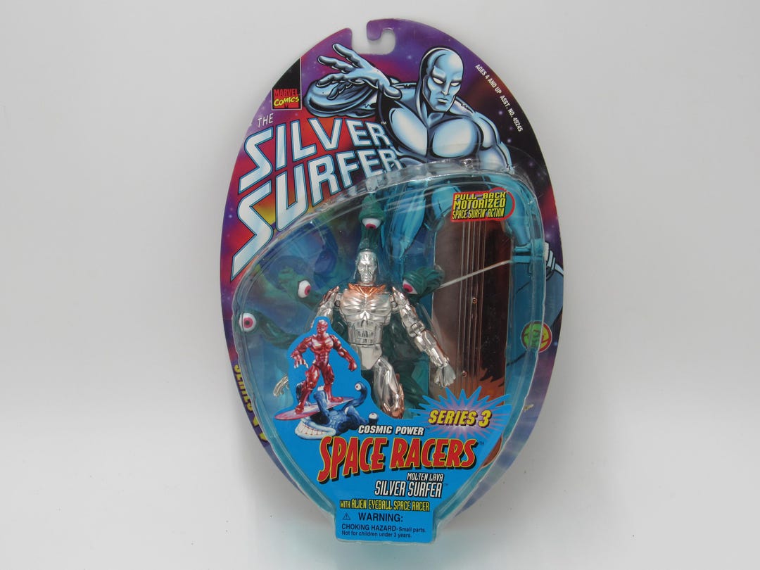 Marvel Molten Lava Silver Surfer Cosmic Power Space Racers Lava Action ...