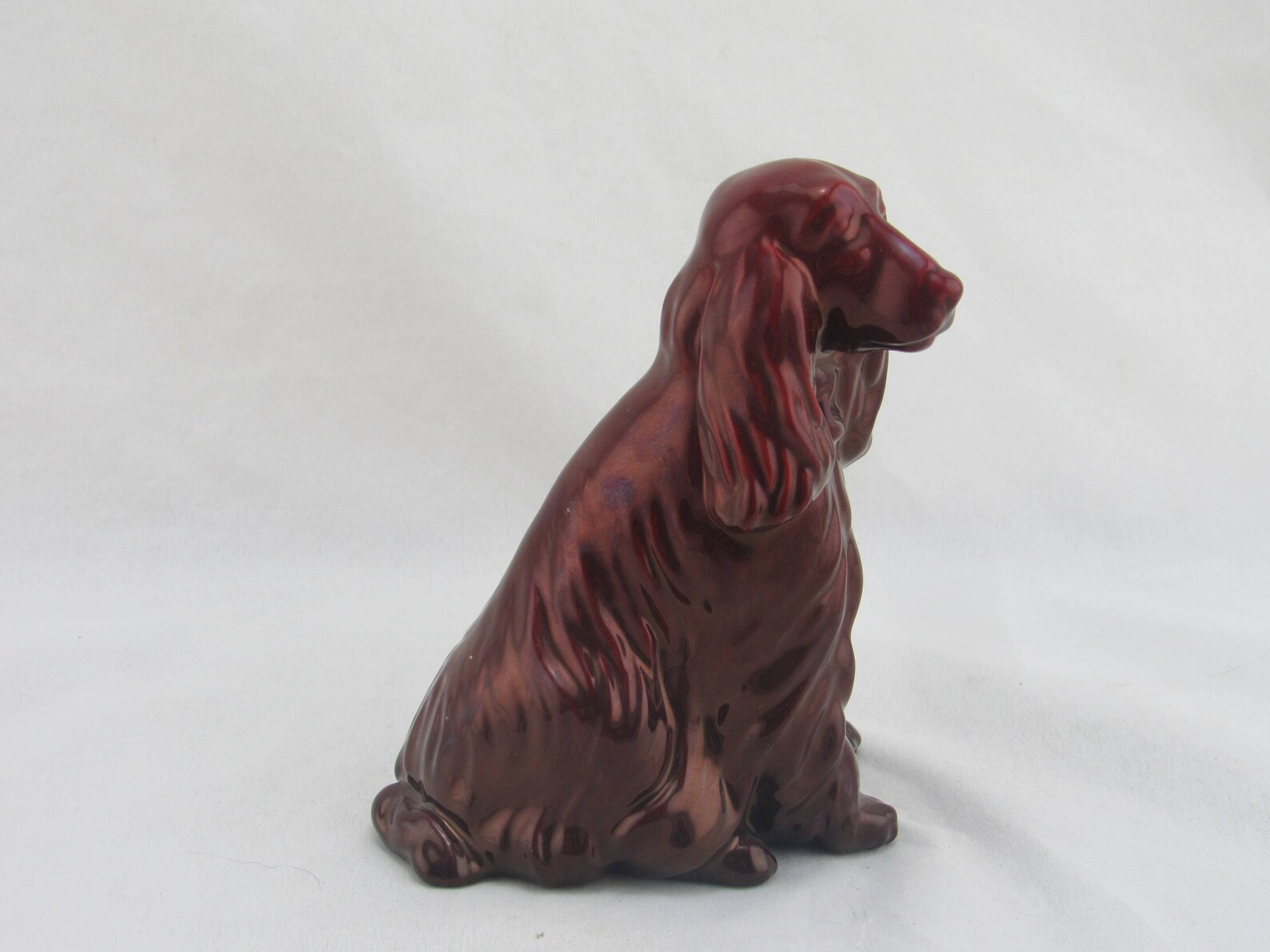 Zsolnay Eosin Cocker Spaniel Dog Figurine, Iridescent Red, Hungary - Etsy