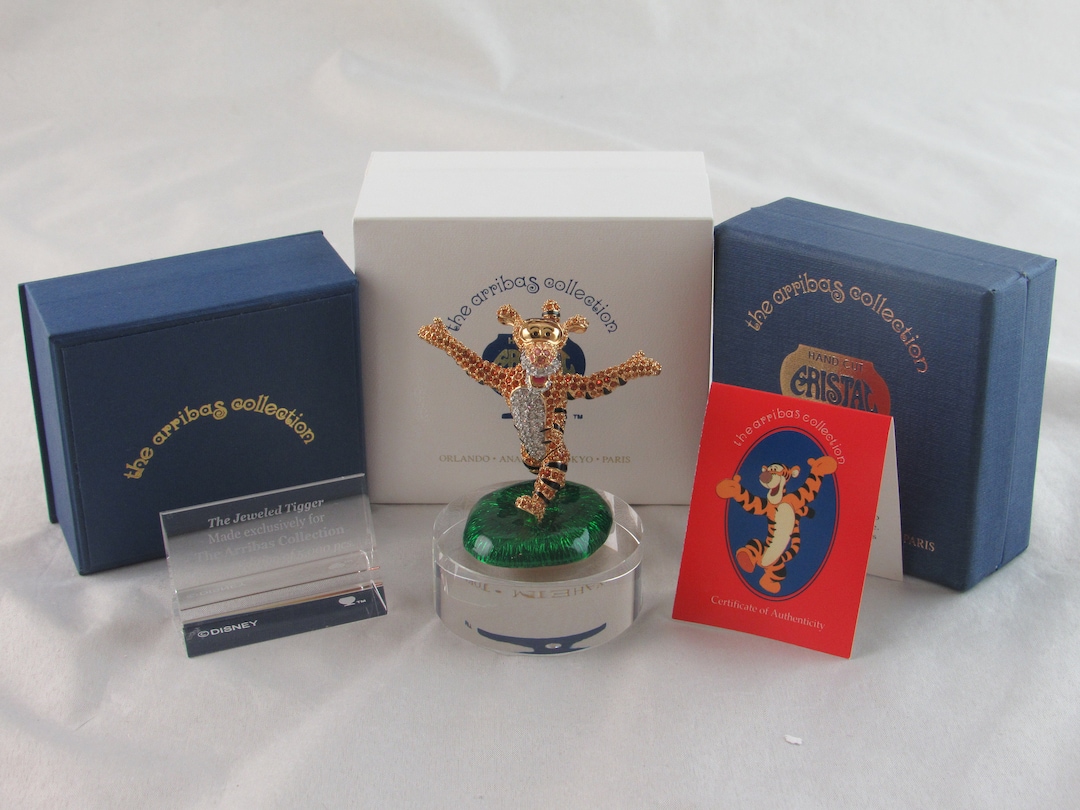 Arribas Bros/swarovski "tigger" Jeweled Crystal Figurine With Plaque ...