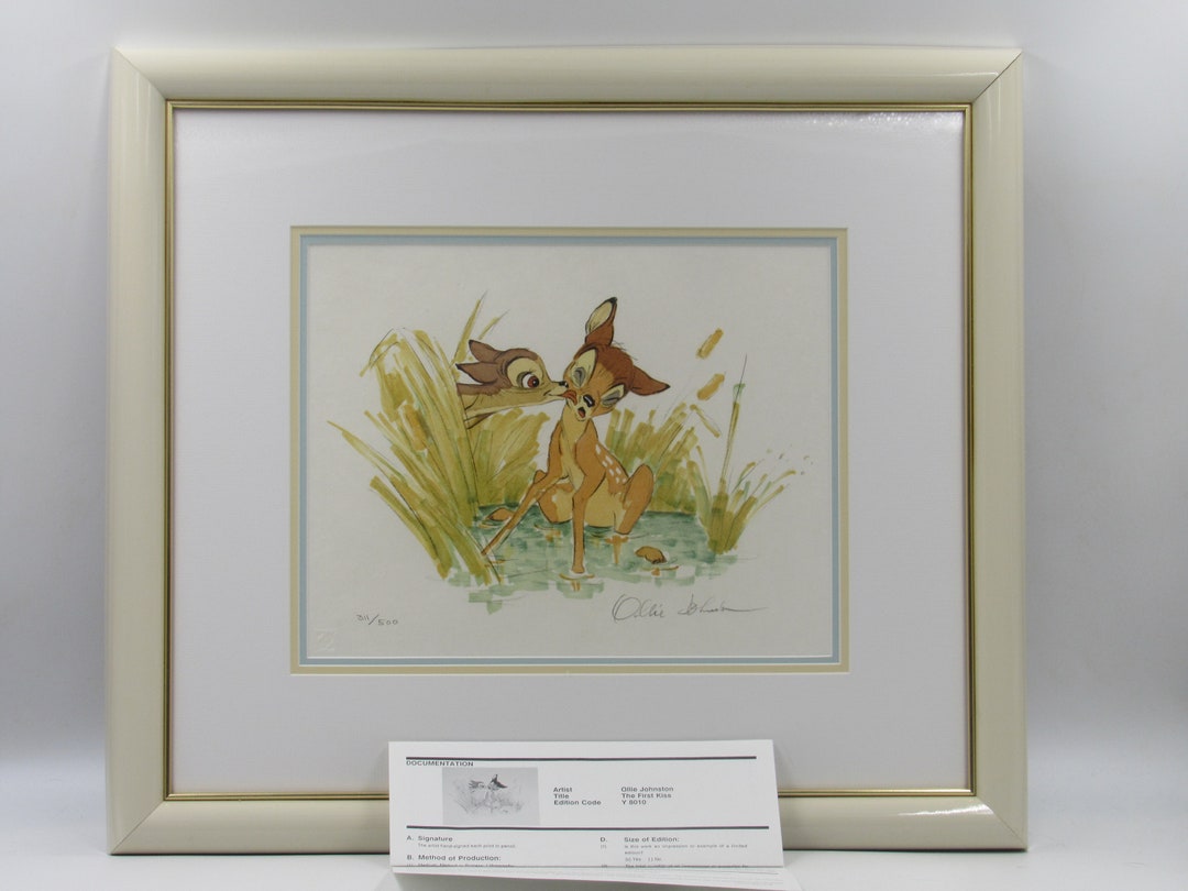 Bambi Ollie Johnston Signed Lithograph "the Fist Kiss" Limited Edition ...
