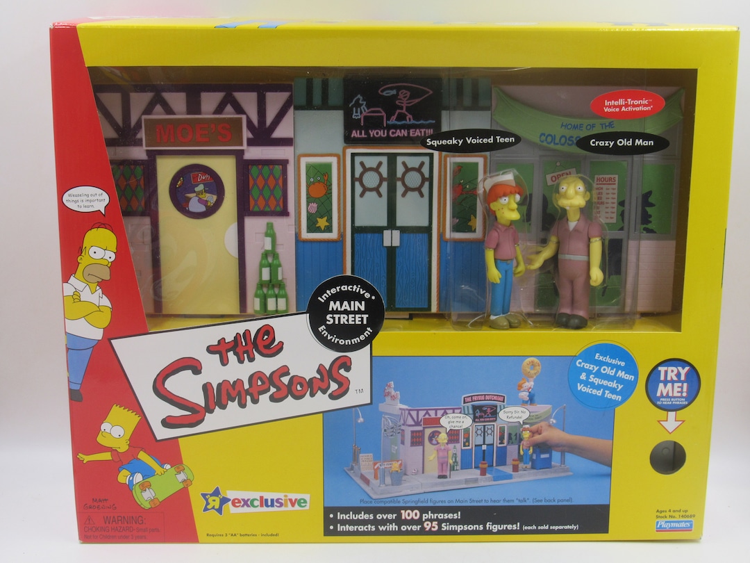 The Simpsons WOS Main Street Environment With Exclusive Action Figures ...