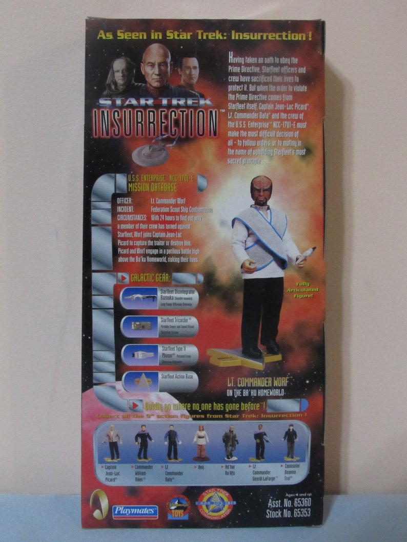 Star Trek Insurrection Lt. Commander Worf Collector Series - Etsy