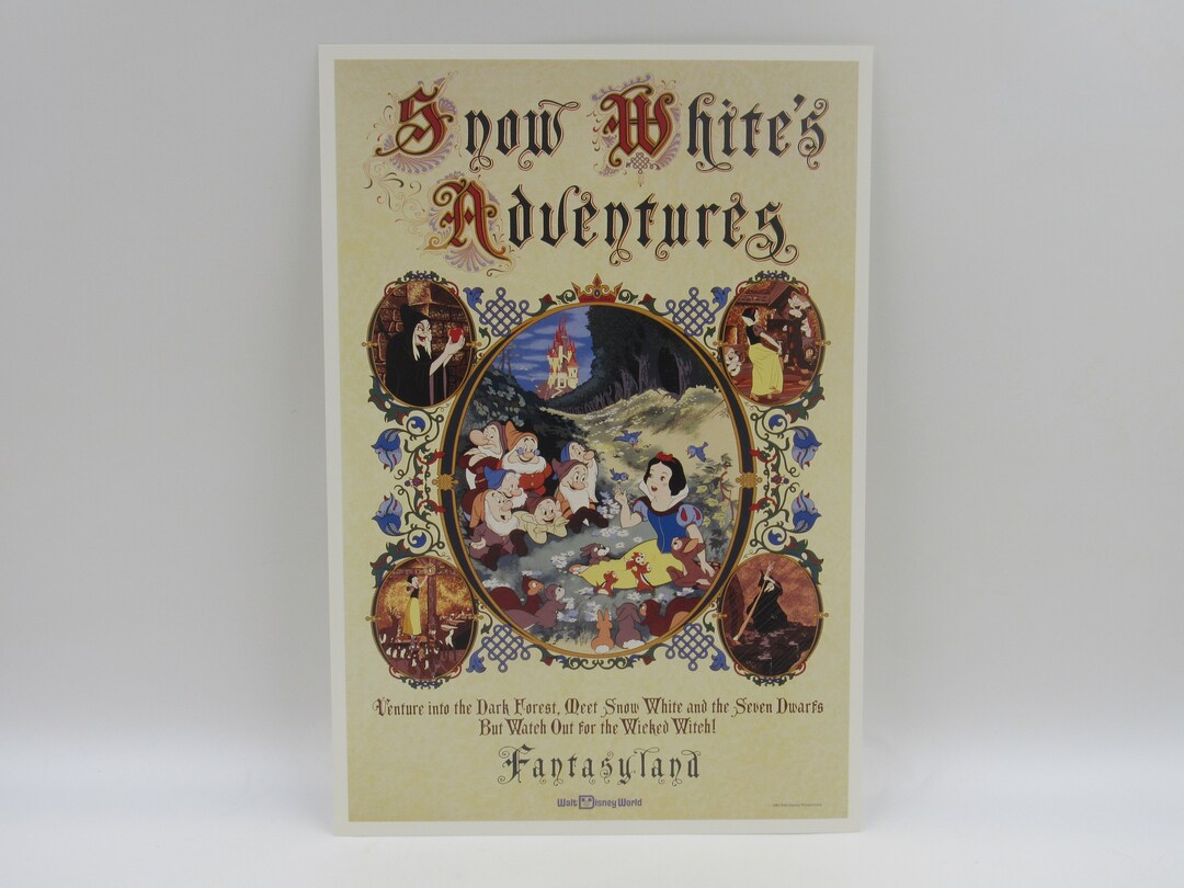 Walt Disney Snow White's Adventures Fantasyland Poster/lithograph - Etsy
