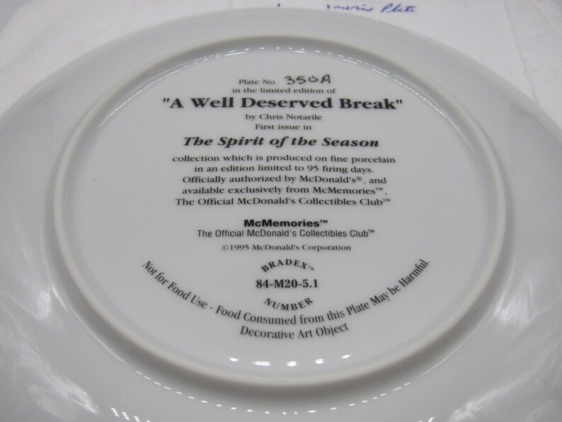 Mcdonald's a Well Deserved Break the Spirit of - Etsy