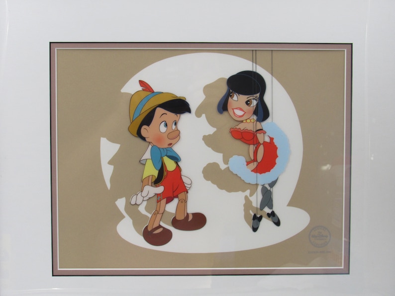 Walt Disney Pinocchio Sericel "pinocchio and the Marionette" Limited ...