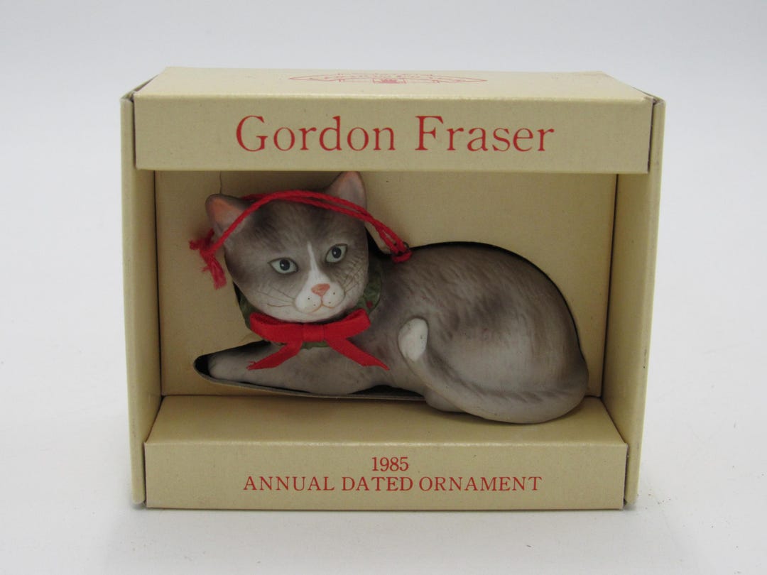 Schmid Gordon Fraser Cat With Red Bow 1985 Annual Ornament - Etsy