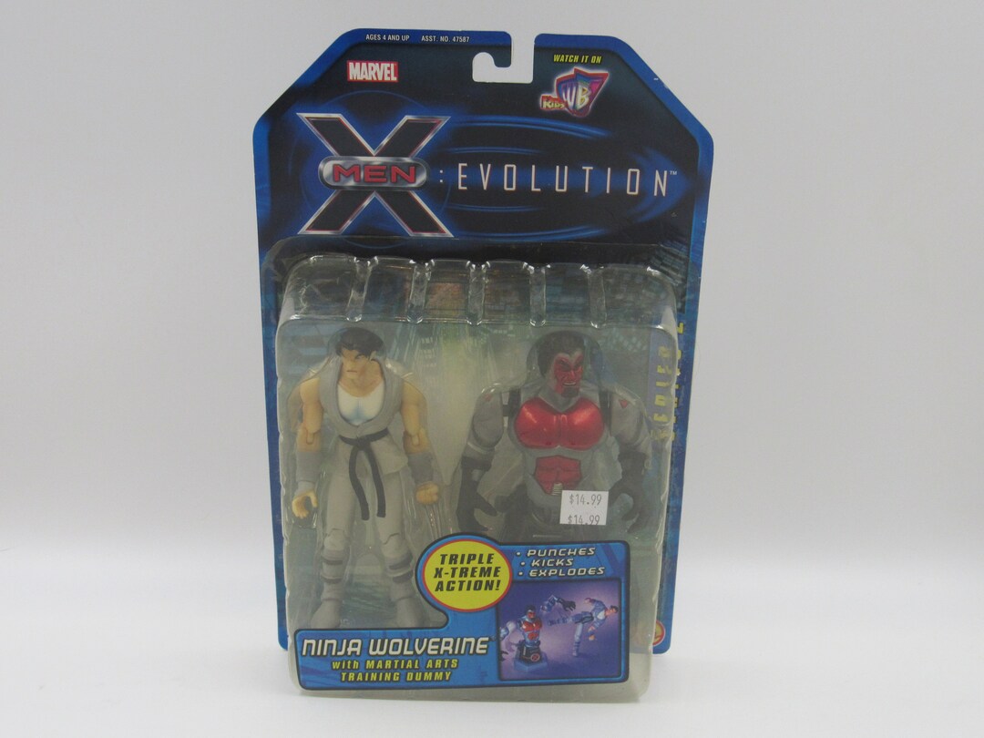 X-men Evolution Ninja Wolverine With Training Dummy Figure Toy Biz 2000 ...