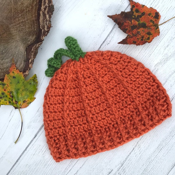 Pumpkin Hat, Custom Handmade, Crochet Fall Beanie. Available in Baby ...